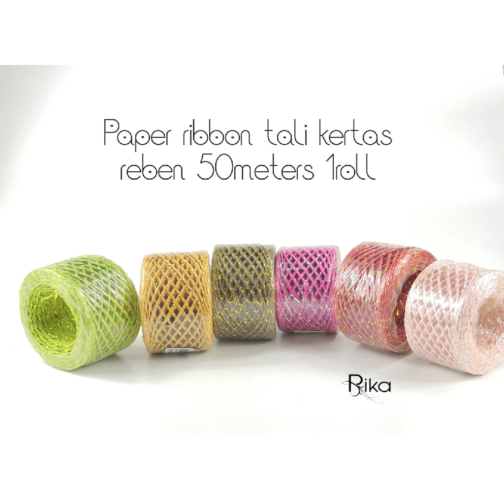 Paper ribbon tali kertas reben 50meters 1roll | Shopee Malaysia
