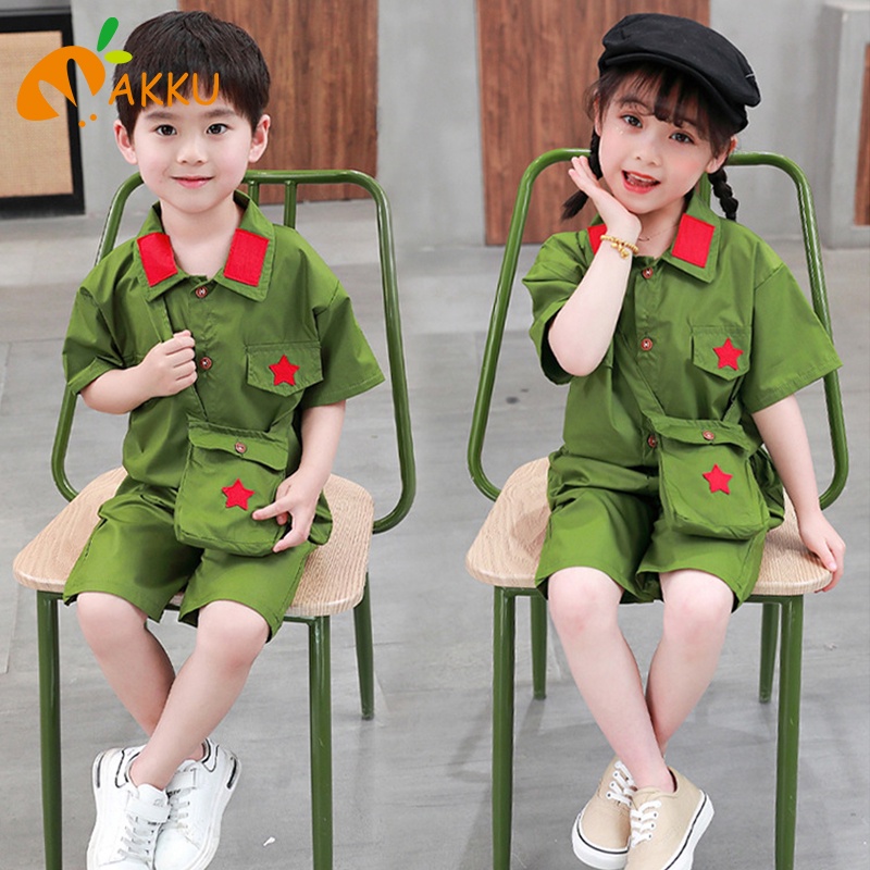 Kids Little Red Army Suit Girls Costumes Red Star Stage Costume AKKU ...