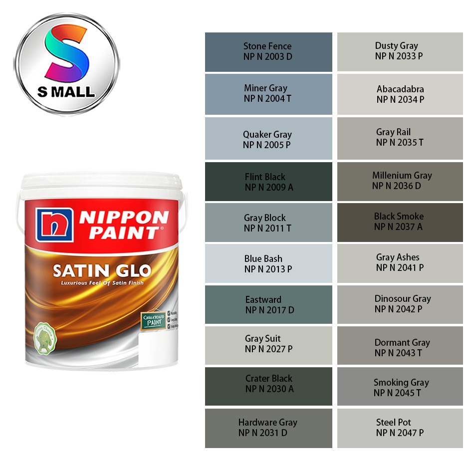 (2003-2047) 1L Nippon Paint Interior Satin Glo Classic Neutral & Greys ...