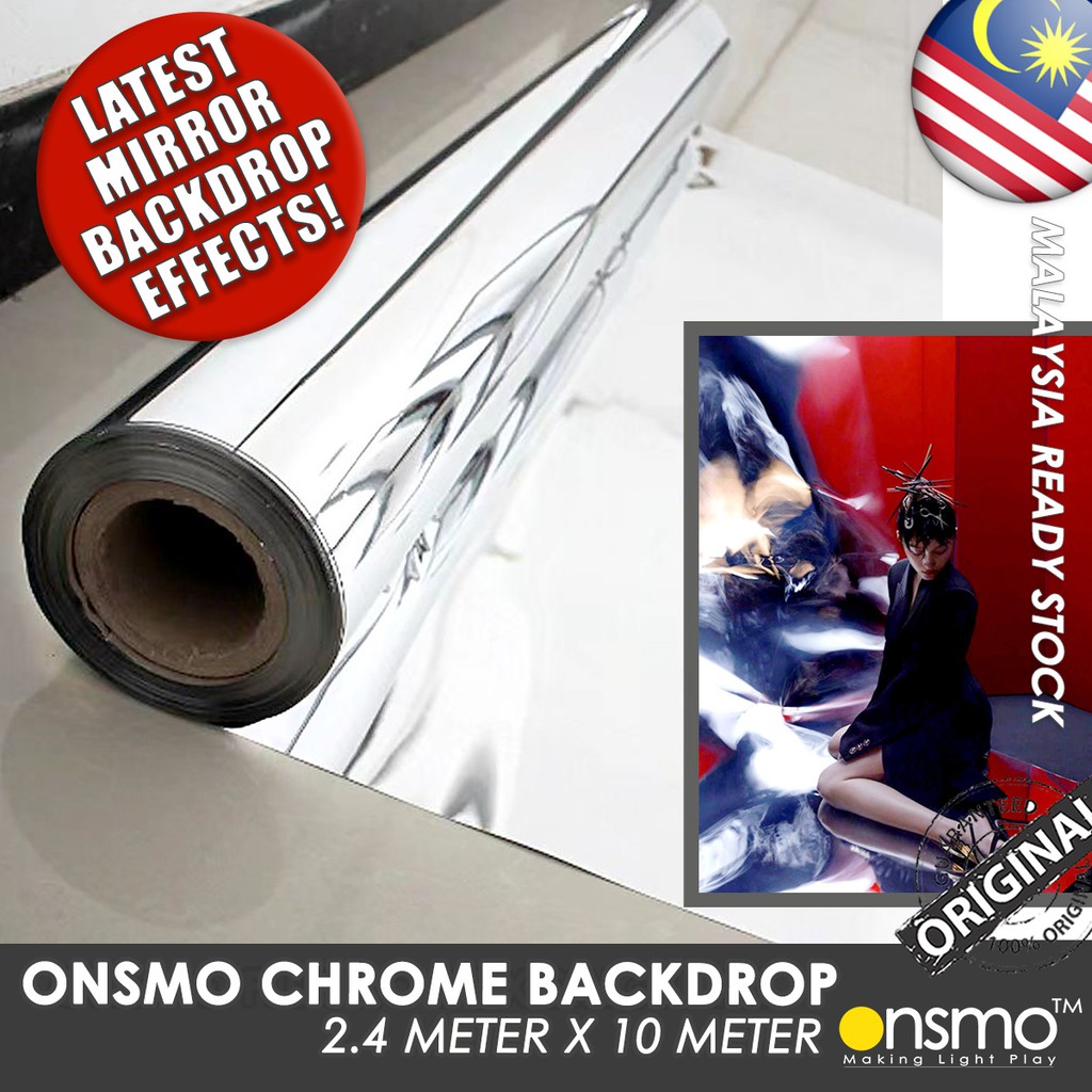 Onsmo Chrome Reflective Backdrop Foul Series 2.4m x 10m 1.8m x 10m (for ...