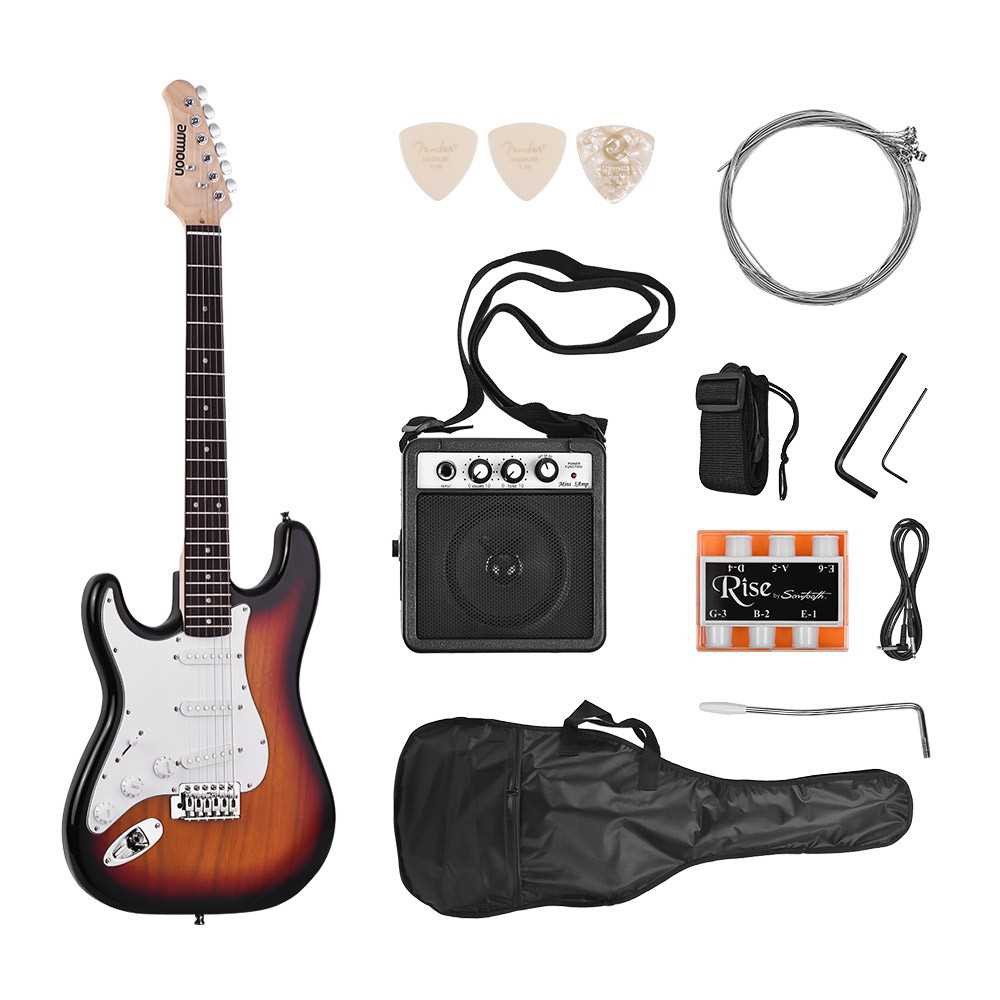ammoon Electric Guitar Solid Wood Paulownia Body Maple Neck 21 Frets 6 ...