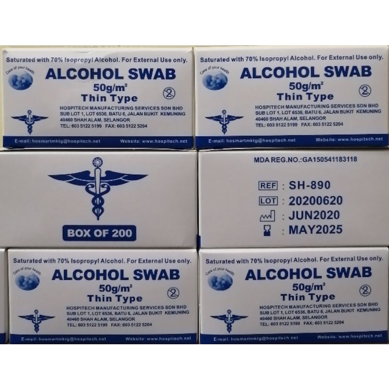 (clearance)HOSPITECH ALCOHOL SWAP 2PLY THIN 200'S | Shopee Malaysia