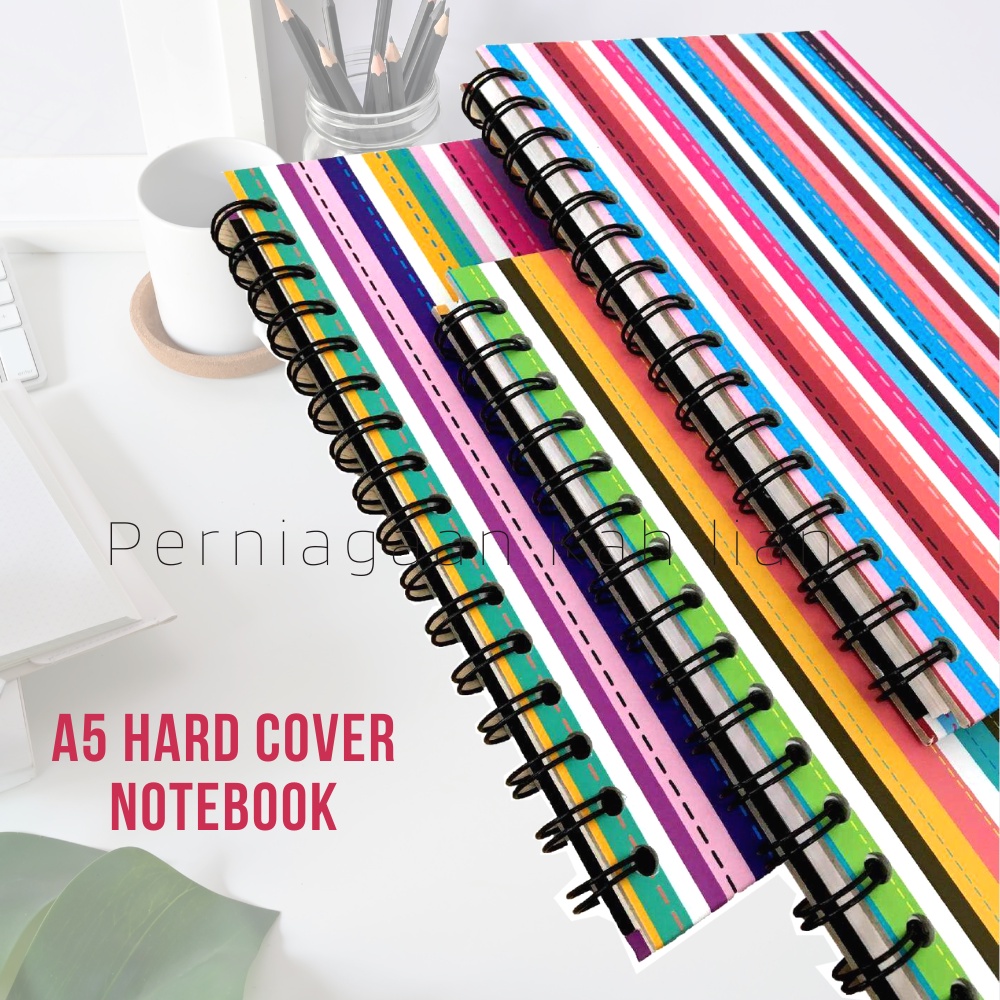 A5 Elephant Colorful Wirebound Notebook / Colour Lines Hard Cover Note ...