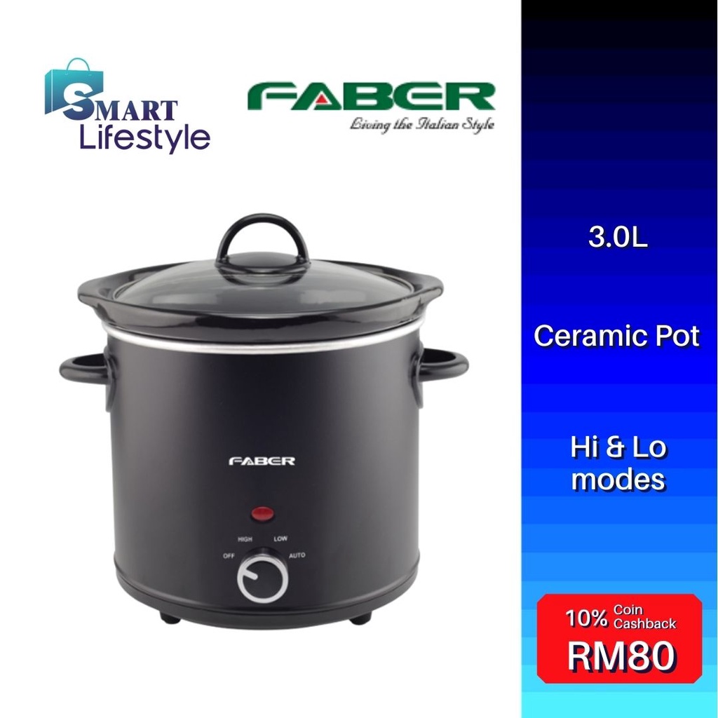 Faber Slow Cooker FSC300BK 3.0L Slowcooker | Shopee Malaysia