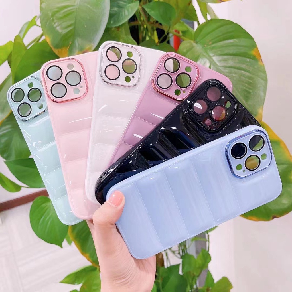 Camera Lens Protector Down Jacket 3D Puffer Case For iPhone 13 Pro Max ...