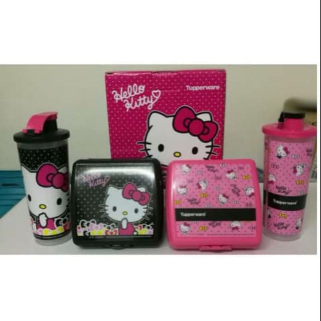 Tupperware Hello Kitty Lunch Set with box | Shopee Malaysia