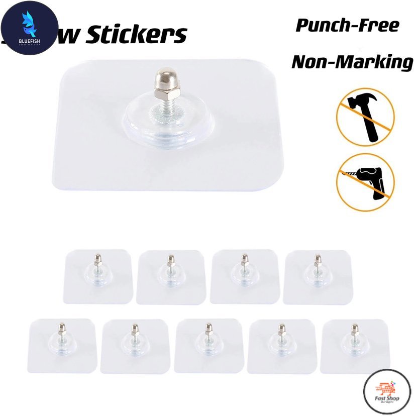 FS Punch-Free Non-Marking Screw Stickers,Invisible Traceless Wall ...
