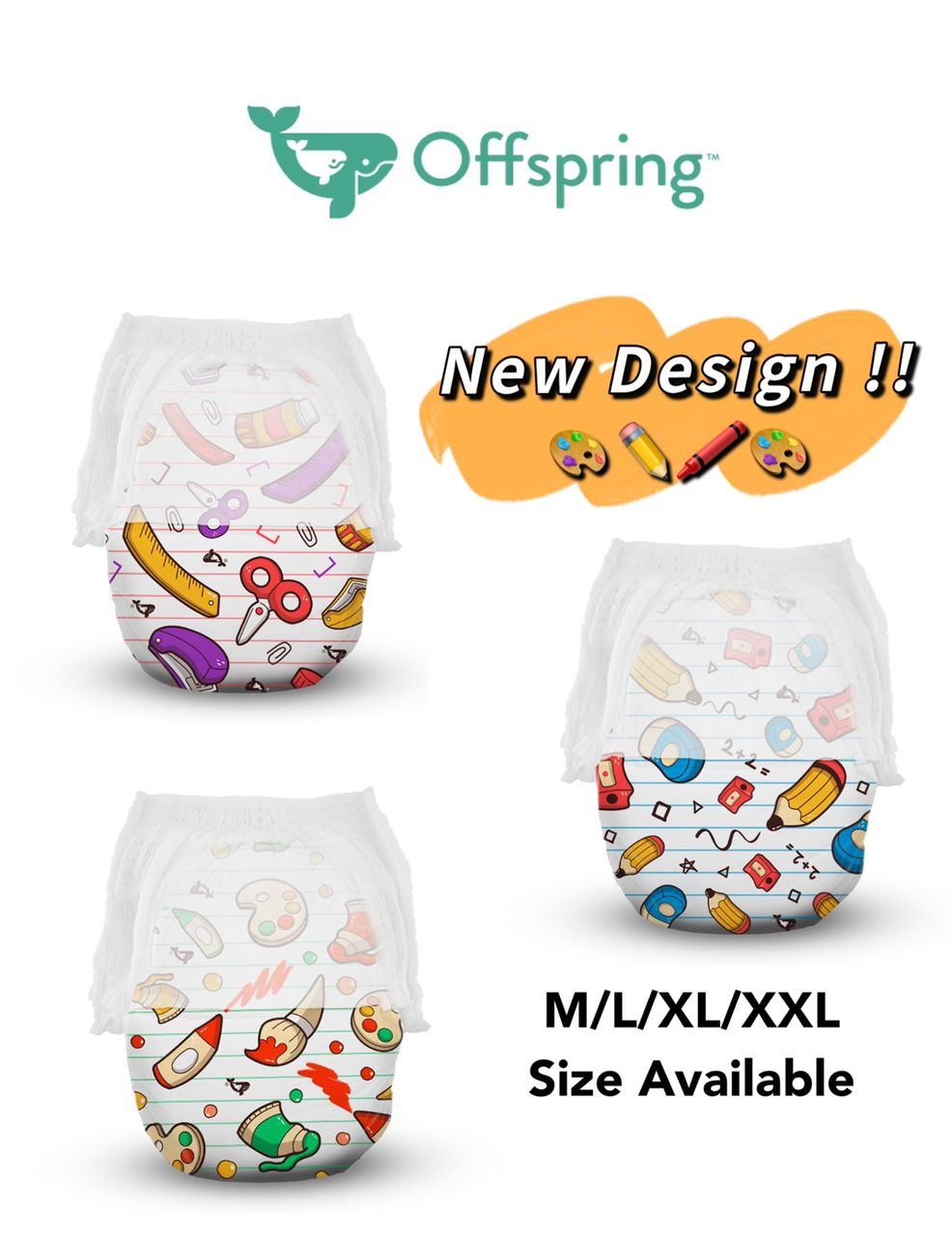 #NewDesigns #OFFSPRING Fashion Diaper Pants - M/L/XL/XXL (Ready Stock ...
