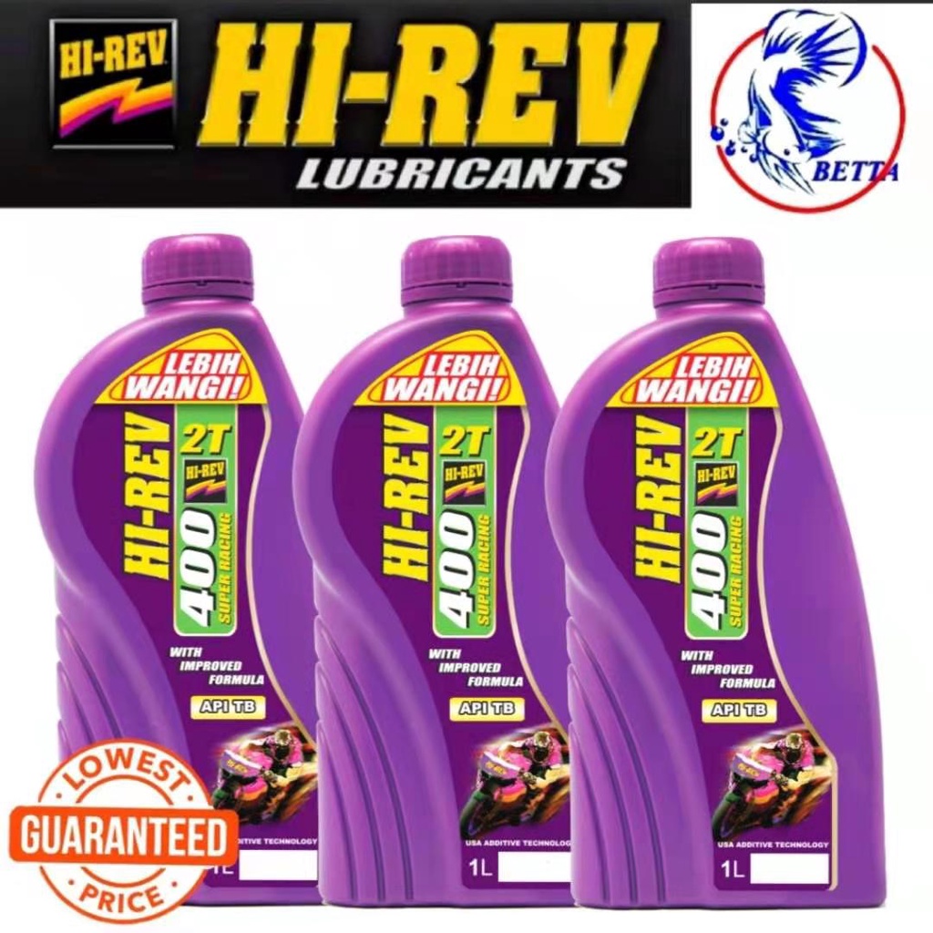 HI-REV 2T 400 SUPER RACING API TB MINYAK HITAM 100% ORIGINAL HIREV 1L ...
