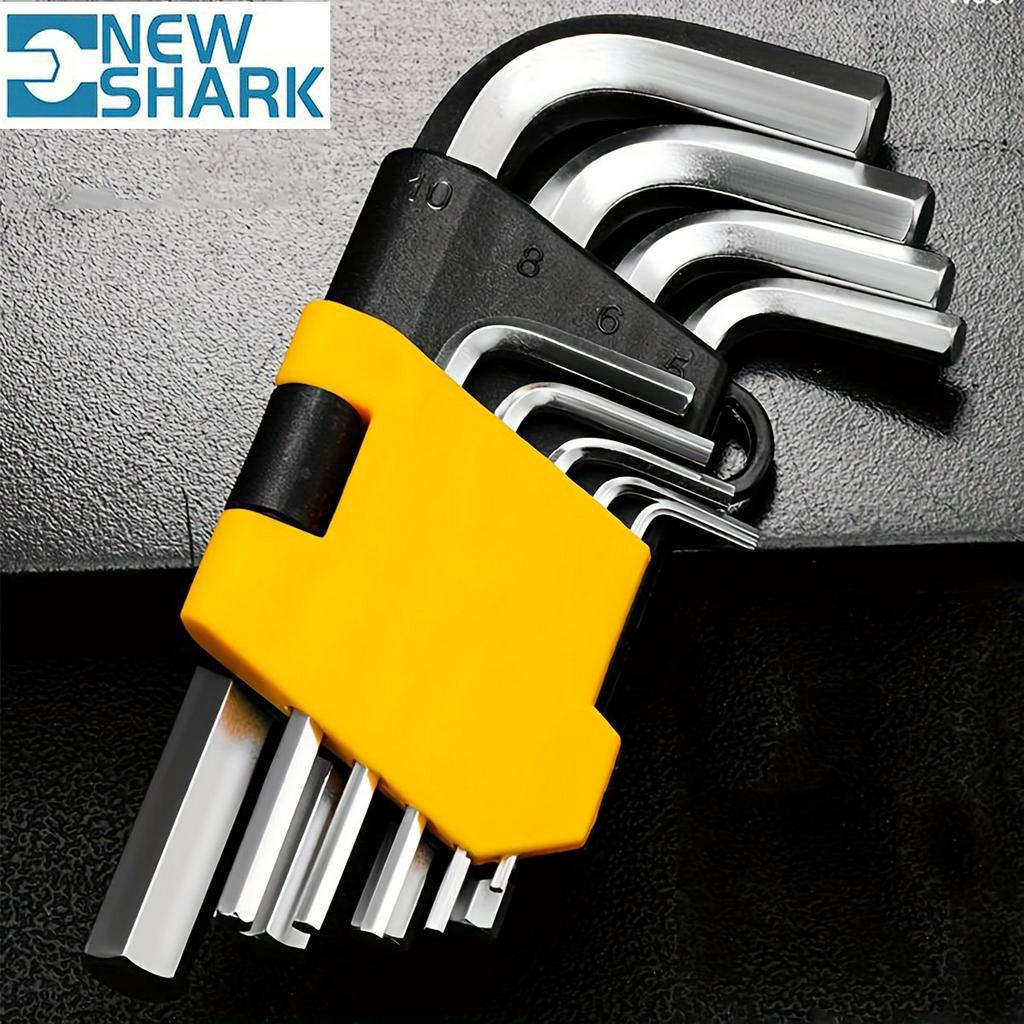 Hex Key Allen Wrench Set, 9-Piece L Shape Metric Assortment in Chrome Vanadium Steel, 1.5-10 mm ...