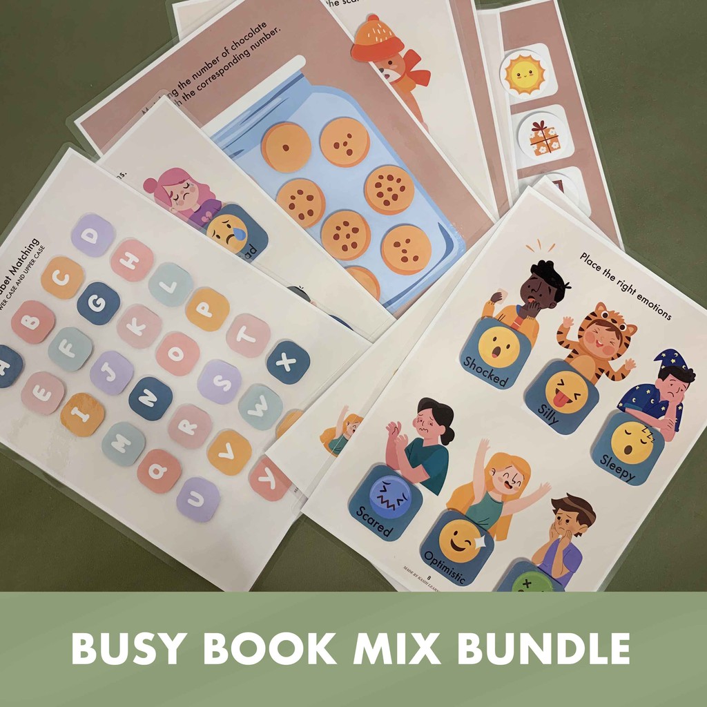 Busy Book | Shape | Number | Alphabet | Colour | Emotion | Montessori ...