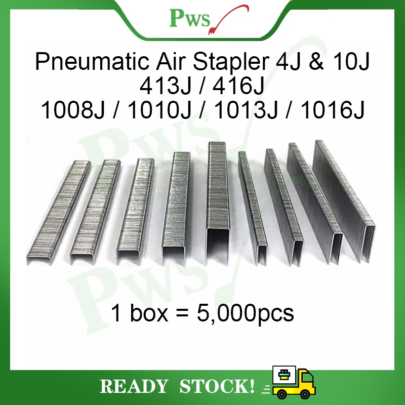 Pneumatic Air Staple Nail Stapler Tacker Nailer Gun Paku Tembak 4J ...