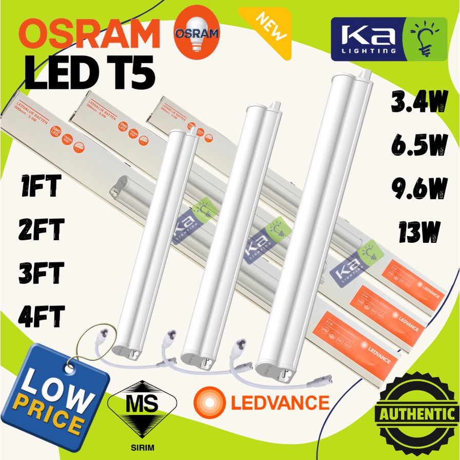 OSRAM LEDVANCE [1FT/ 2FT/3FT/4FT] LED T5 Batten | Shopee Malaysia