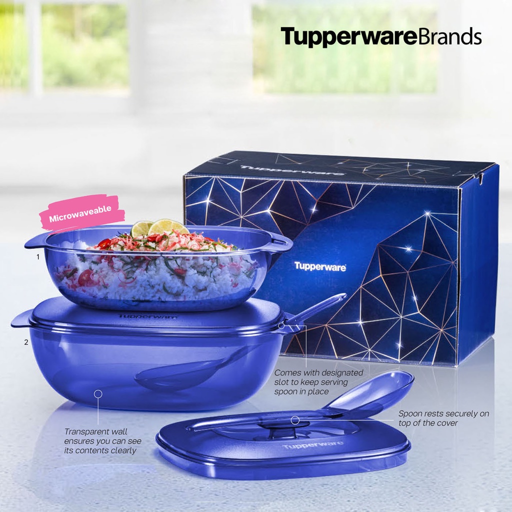 Tupperware Gourmet Server Set / Royale Blue Petit Serveware Set (4/6pcs ...