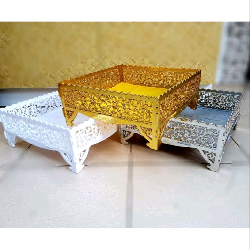 Dulang Hantaran Premium Corak Batu (Emas/Silver/Putih) | Shopee Malaysia