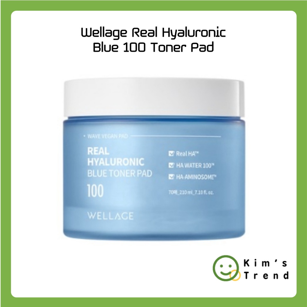 [Wellage] Real Hyaluronic Blue 100 Toner Pad (210ml) Facial Toner ...