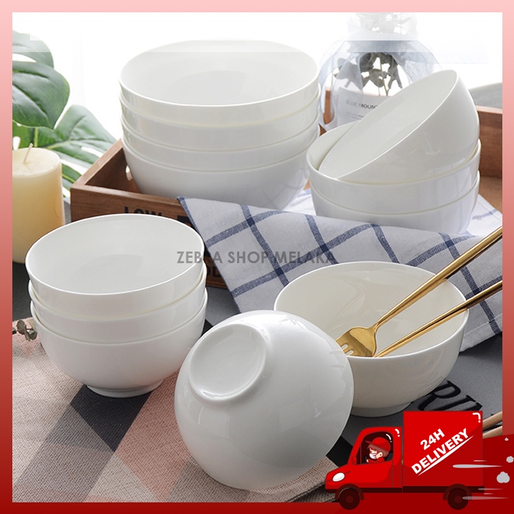 𝗭𝗘𝗕𝗥𝗔𝗦𝗛𝗢𝗣 HIGH QUALITY HOTEL QUALITY WHITE CERAMIC MANGKUK PORCELAIN ...