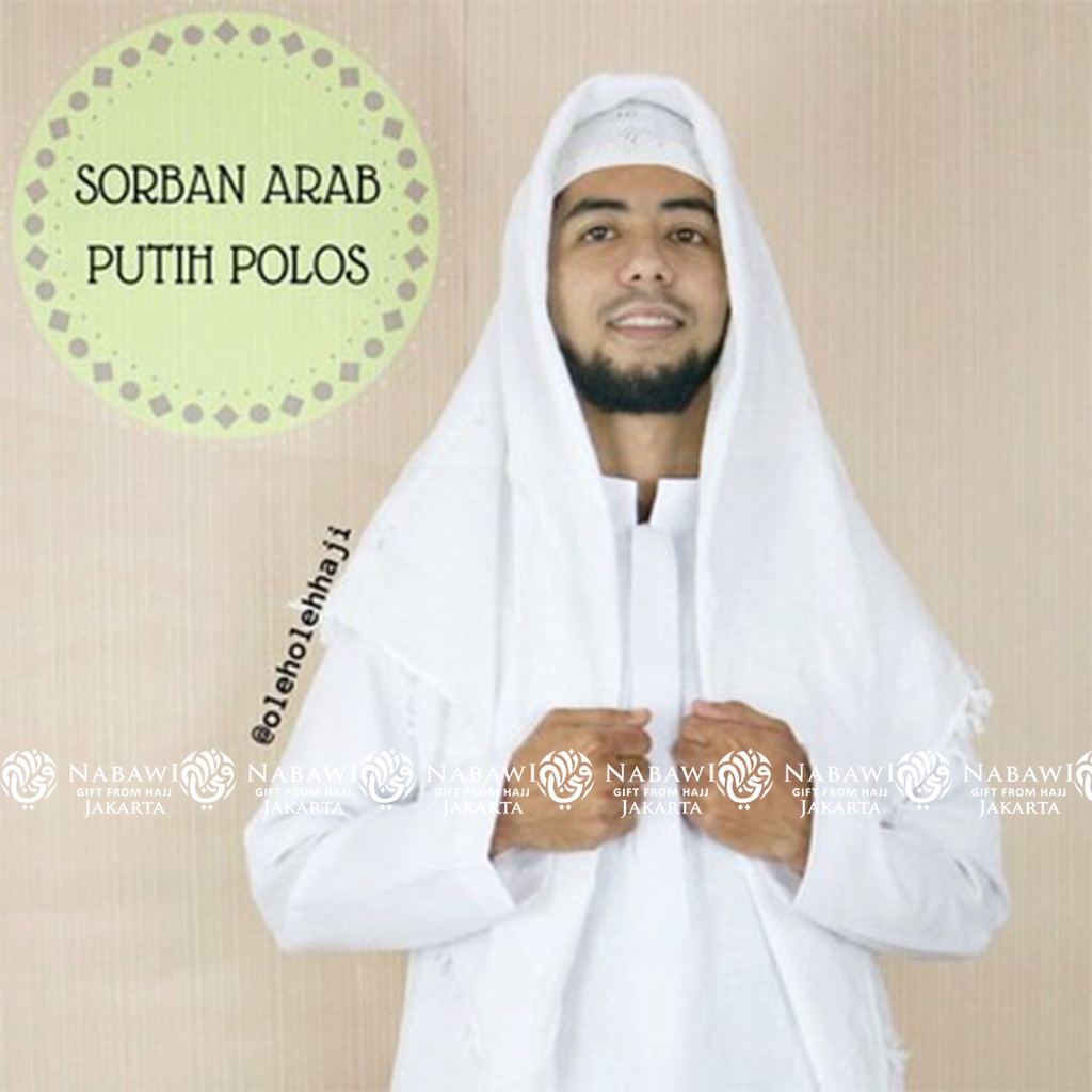 PUTIH Plain White Arabic Turban By Hajj and Nabawi Umrah | Shopee Malaysia