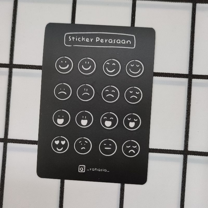 HITAM Secrets of jounaling emoji feeling stickers (black circle ...