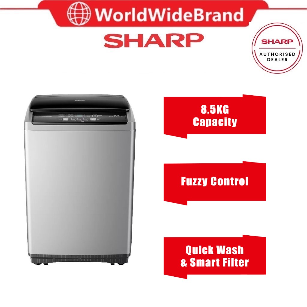 Sharp Washing Machine (8.5KG) Fuzzy Control Fully Auto Top Load Washer ...