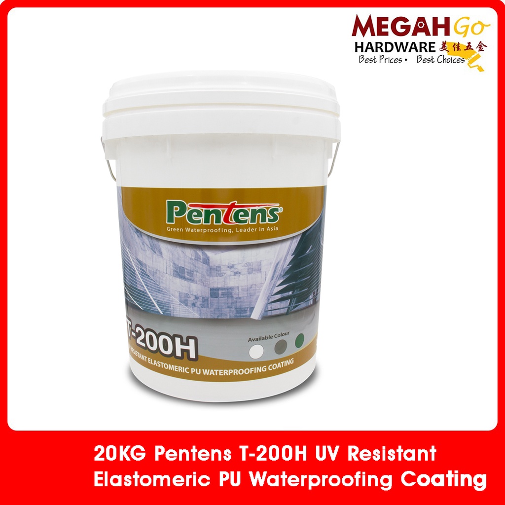 20KG Pentens T-200H UV Resistant Elastomeric PU Waterproofing Coating Grey & White | Shopee Malaysia
