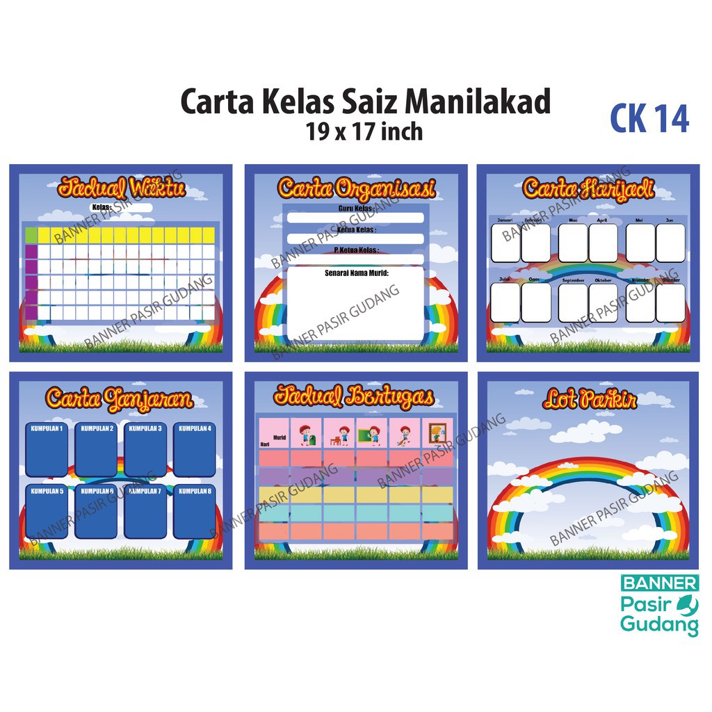 getah rambut Set Keceriaan Kelas / Banner Jadual Kelas EDISI BAJET ...