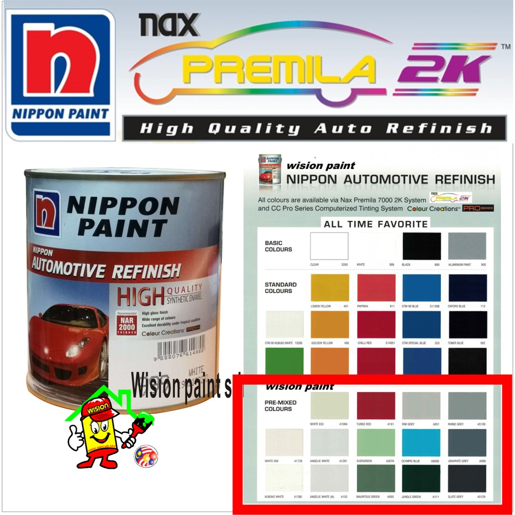 1L ( 1 LITER ) NIPPON PAINT AUTOMOTIVE REFINISH 1 LITER / CAT KERETA ...