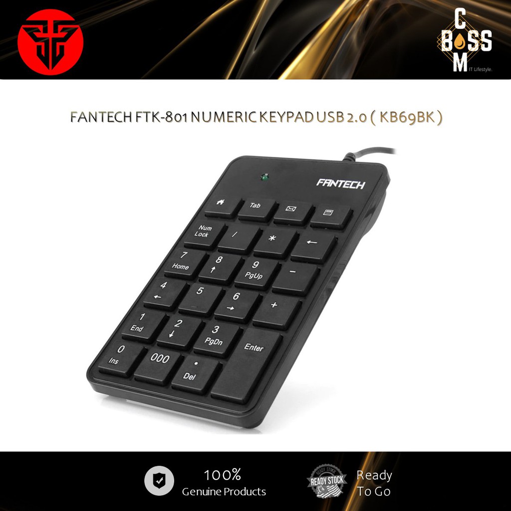 *ORIGINAL* FANTECH FTK-801 NUMERIC KEYPAD USB 2.0 ( KB69BK ) | Shopee Malaysia