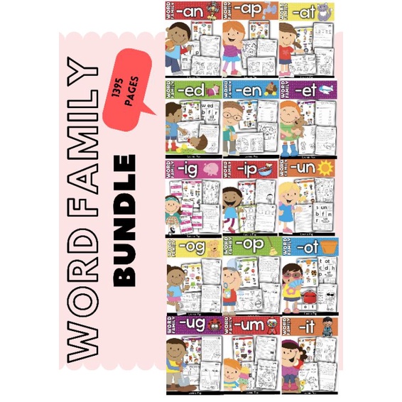 Word Family Bundle Preschool Kindergarten 🌻[023][PDF]🌻 1395 Pages🌻 ...