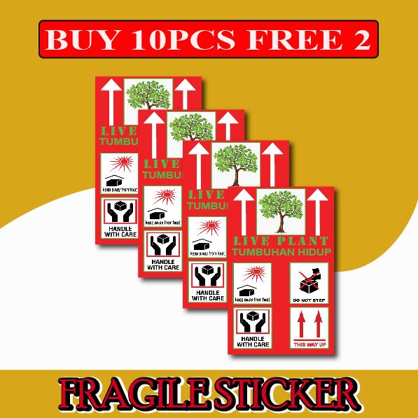 🔥BUY 100 FREE 20🔥 STICKER FRAGILE POKOK HIDUP / LIVE PLANT STICKER 🔥READY STOCK🔥 (7.9CM X 5CM ...