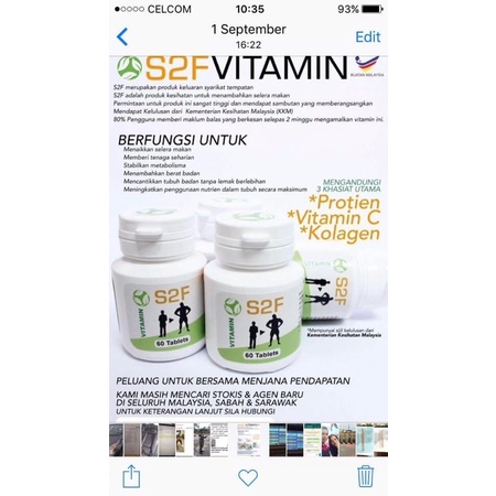 S2f dikeluarkan dua jenis supriment vitamin kesihatan, menurunkan berat ...