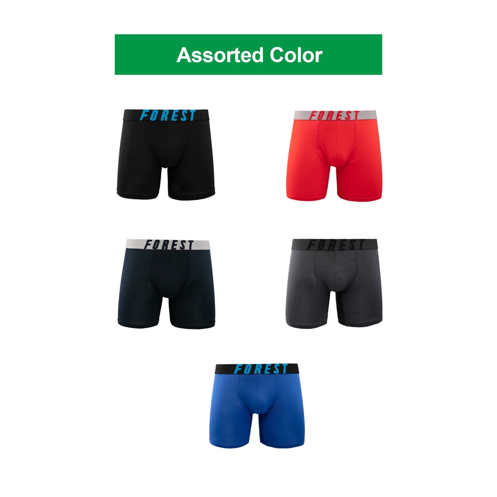 (2 Pcs) Forest Microfiber Spandex Long Leg Boxer Briefs Assorted ...