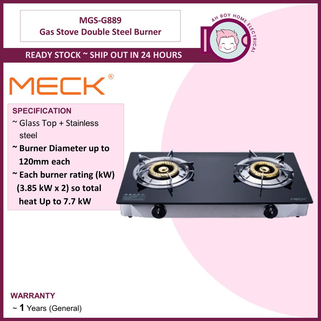 Meck Glass Top Gas Stove Double Steel Burner ( MGS-G889 ) | Shopee Malaysia