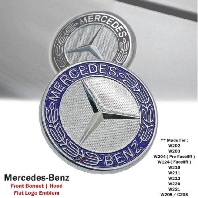 MERCEDES BENZ HOOD EMBLEM W203 , W204 , W211 , W220 , W221 , W208 ...