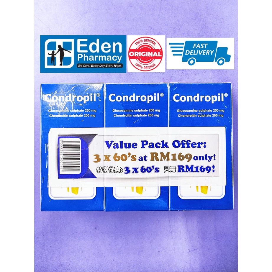 condropil glucosamine chondroitin sulphate joint triple pack ( 3 x 60's ...