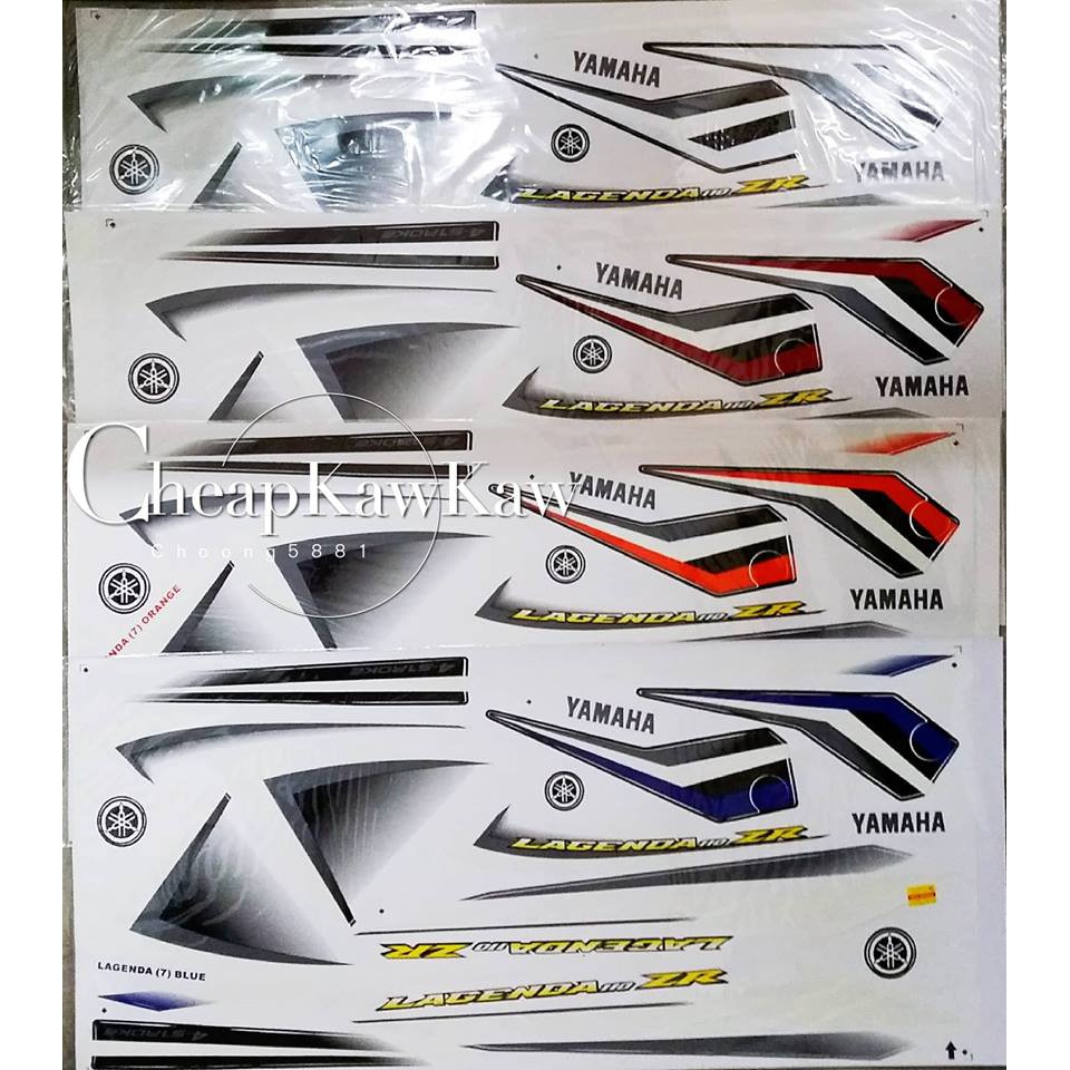 Yamaha Lagenda SRL110ZR (7) Body Sticker Black / Red / Orange / Blue ...