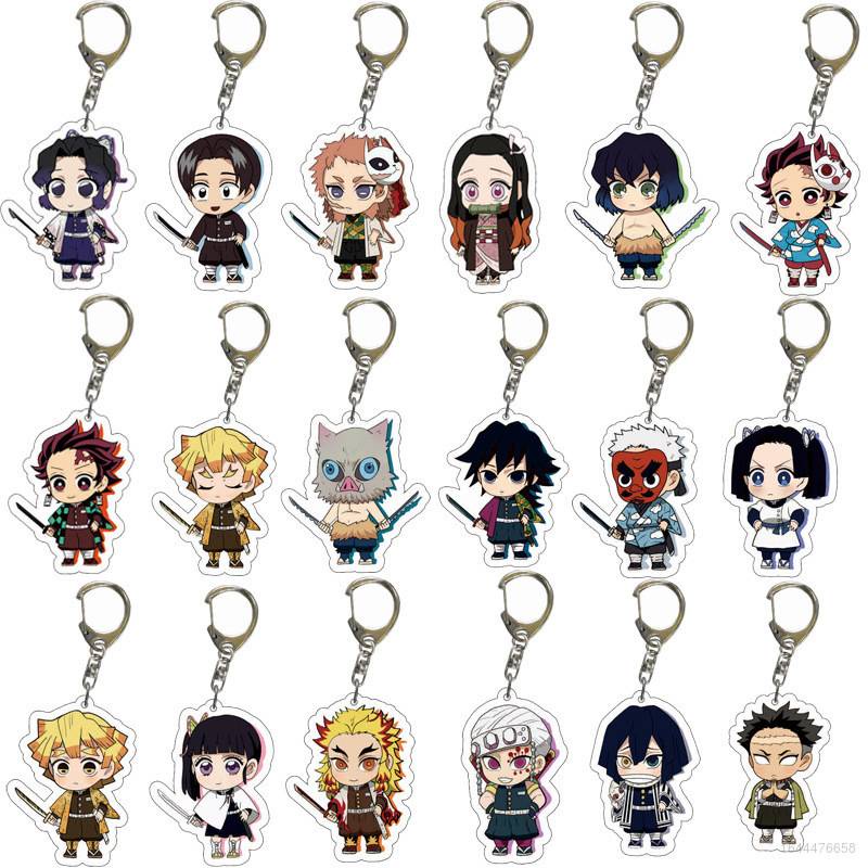 22 Demon Slayer Keychain Anime Kimetsu no Yaiba Keyring Nezuko Tanjirou ...