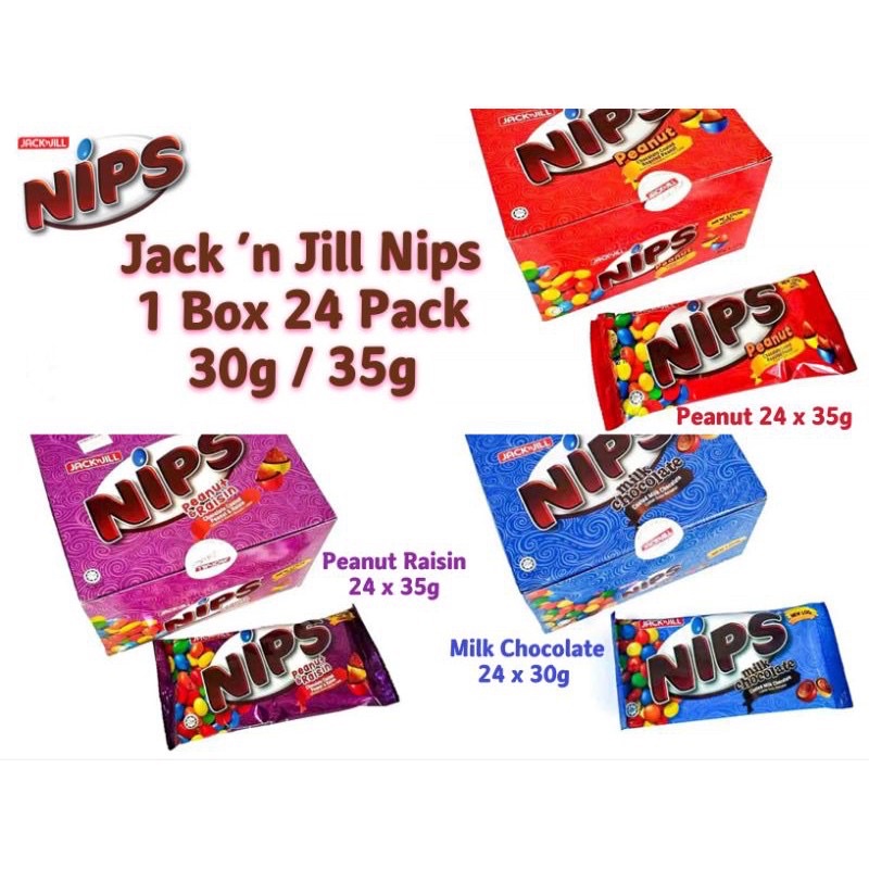 Jack 'n Jill NIPS Chocolate Coated ( 30g/35g x 24 Pack ) | Shopee Malaysia