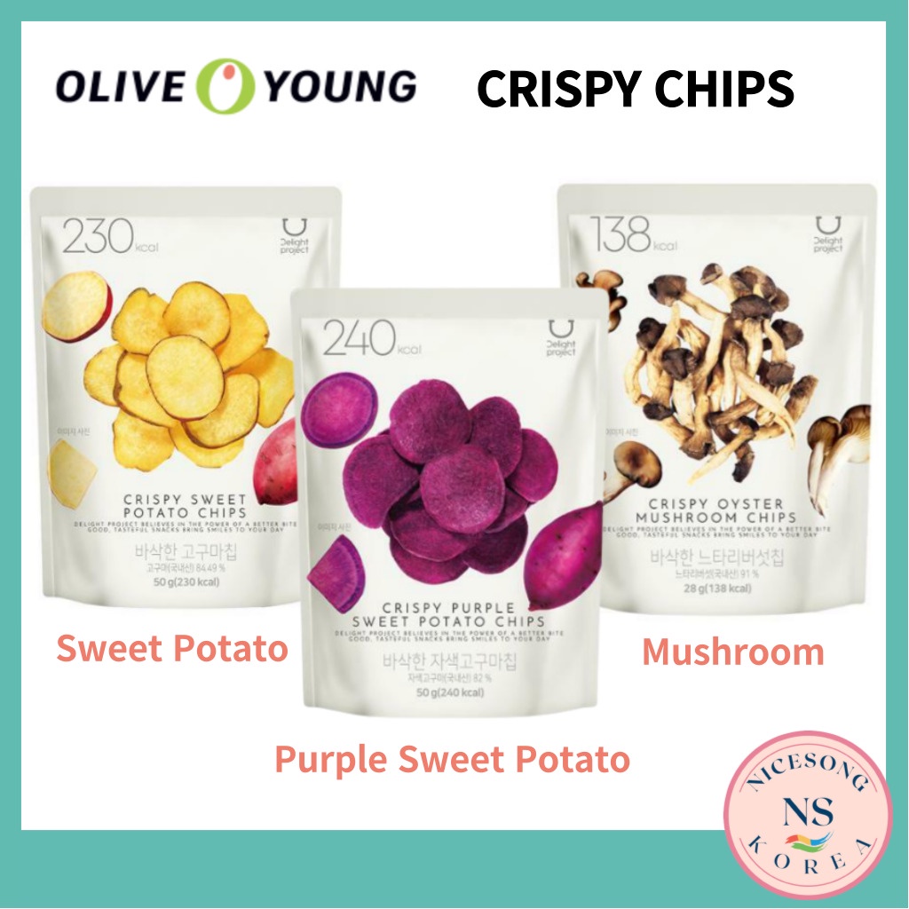 [Olive Young]Delight Project Crispy Chips Sweet Potato/Purple Sweet Potato/Oyster Mushroom Olive ...