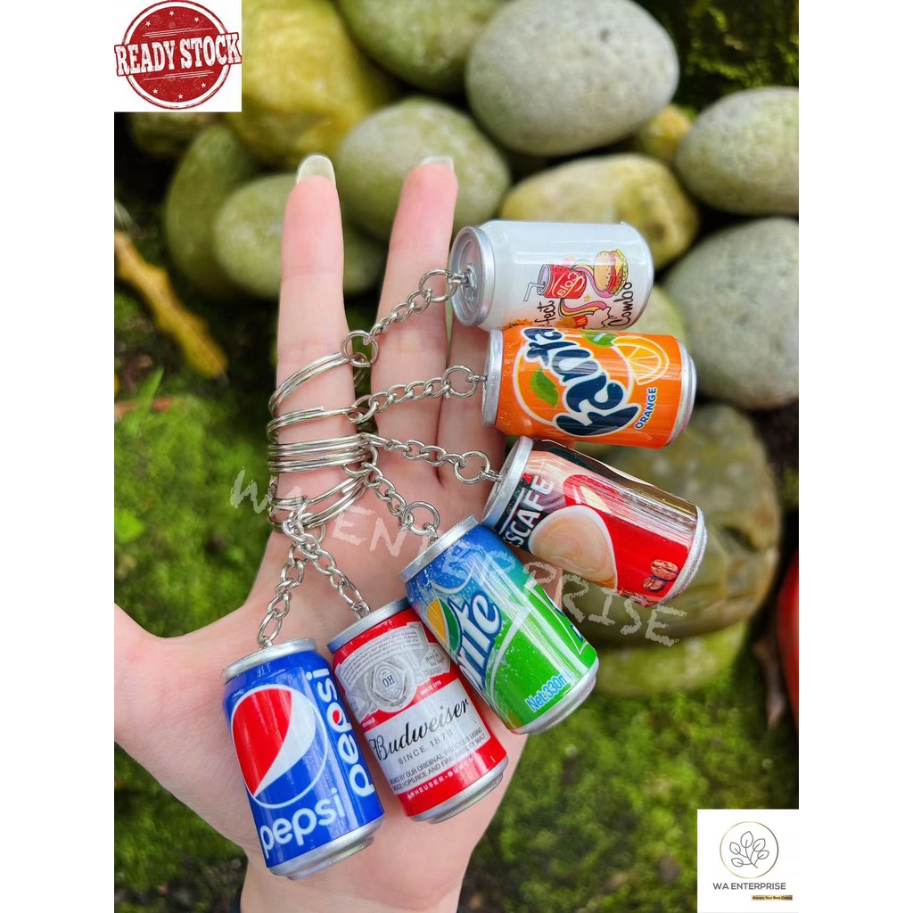 (Ready Stock) Cute Key Chain Fanta Cola Pepsi Sprite Keychain 1 piece ...