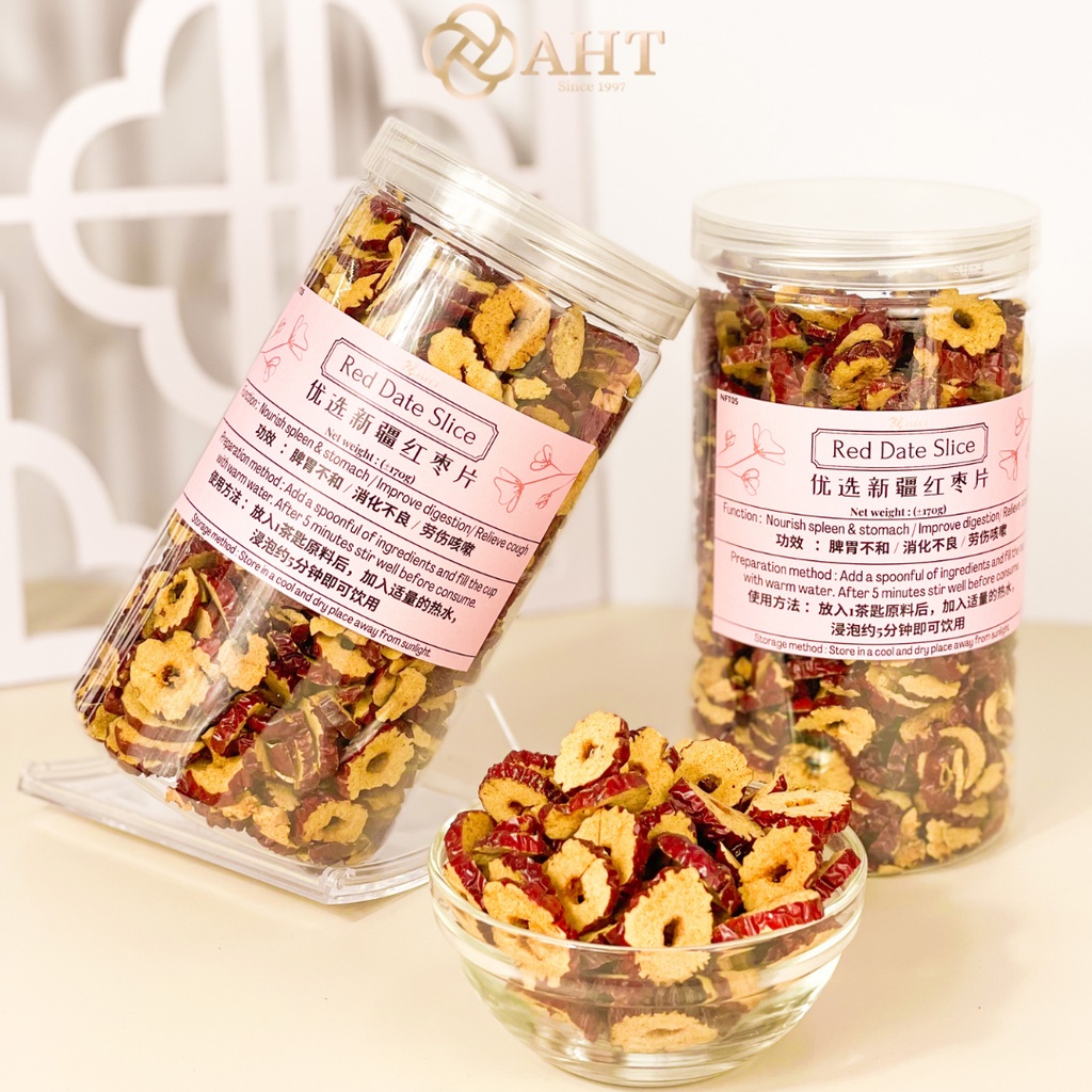 AHT Premium Seedless Red Date Slices 170g 安辉堂 优选新疆红枣干片 红枣圈 无核红枣片 花茶 养生 ...