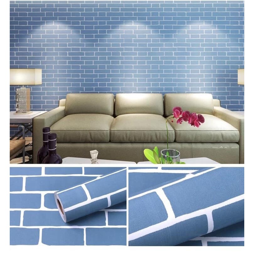 (Immediate Delivery) Wall Kip Wallpaper Brick Pattern Stickers Self ...
