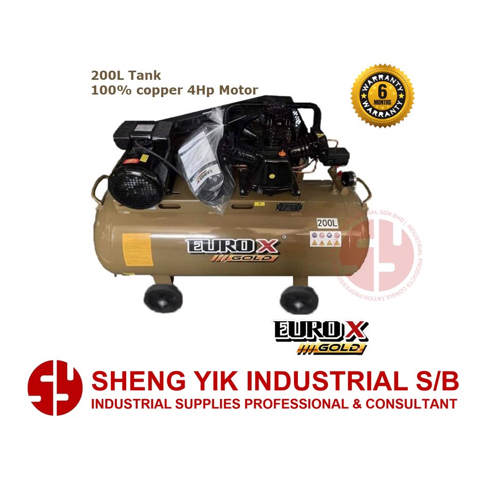 SYI EuroX Gold Edition EAW-7420 EAW-7423 4hp 200L 8Bar Belt Air Compressor | Shopee Malaysia