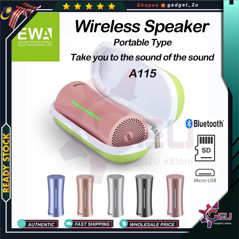 Original EWA A115 Bluetooth Mini Speaker Portable Super Bass Wireless Speaker with Pouch Bag ...