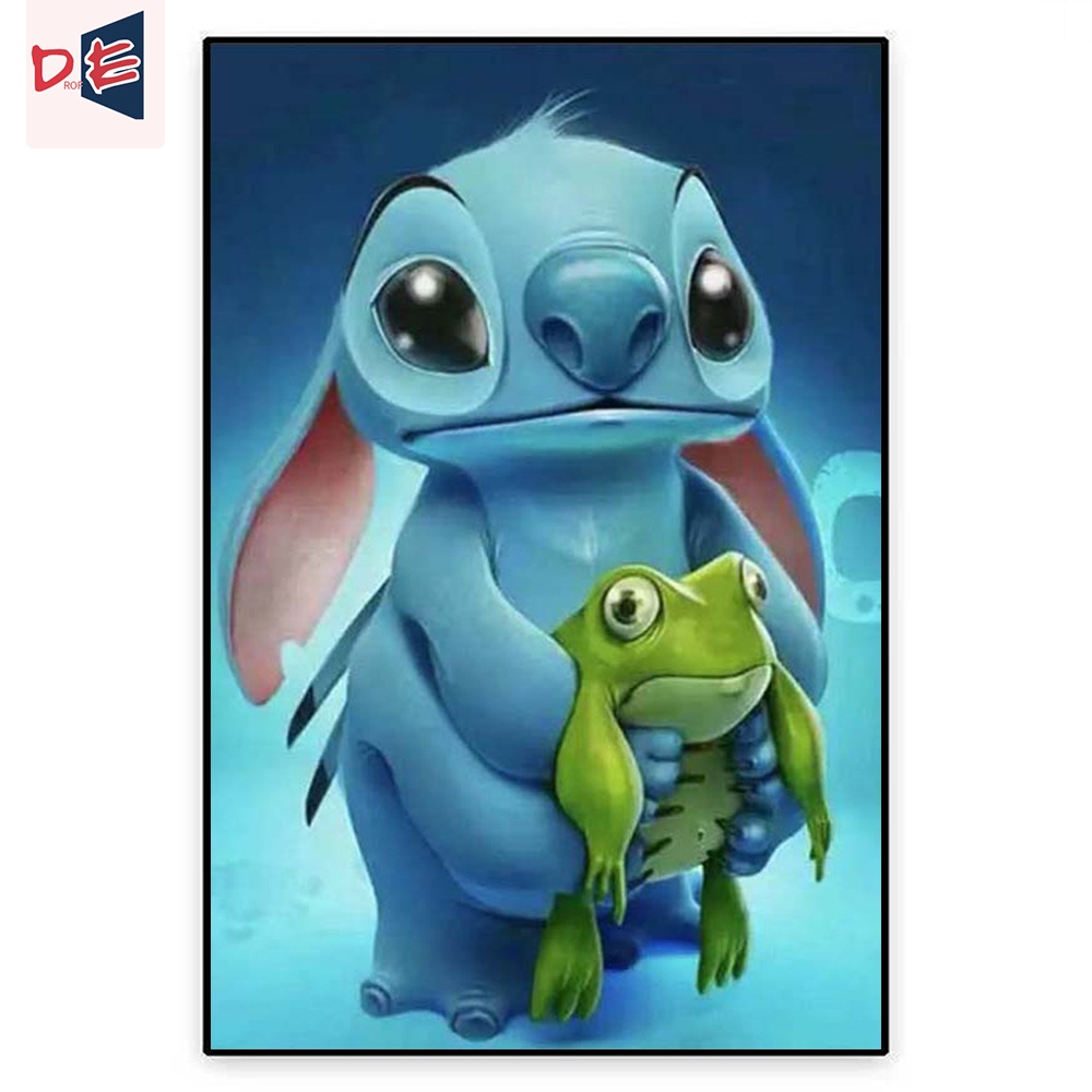 DIY Oil Painting By Numbers Disney Cartoon Lilo Stitch Nani Pattern ...
