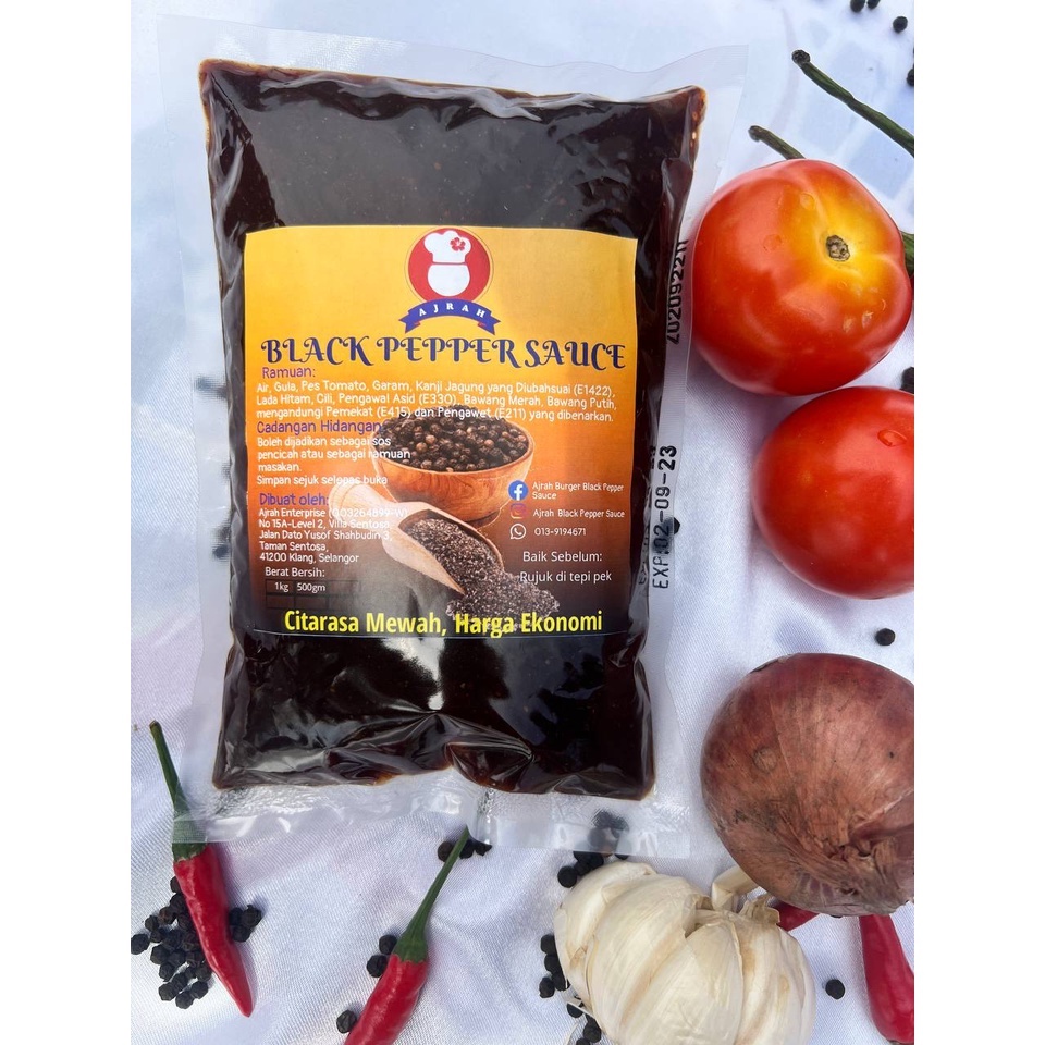 Black Pepper Sauce Murah dan Sedap sesuai untuk burger, roti John, sos ...
