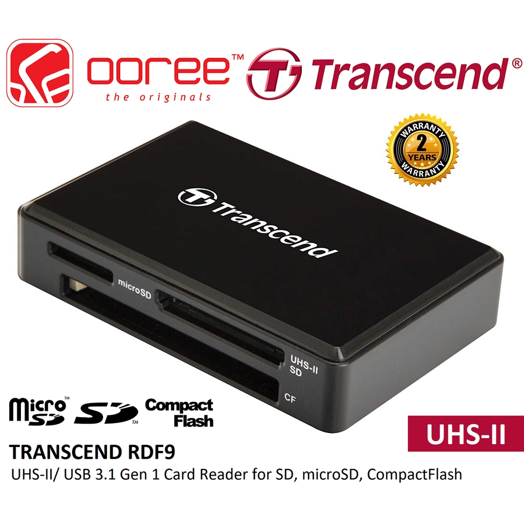 TRANSCEND RDF9 UHS-II USB 3.1 GEN 1 USB TYPE-A CARD CARD READER FOR SD ...