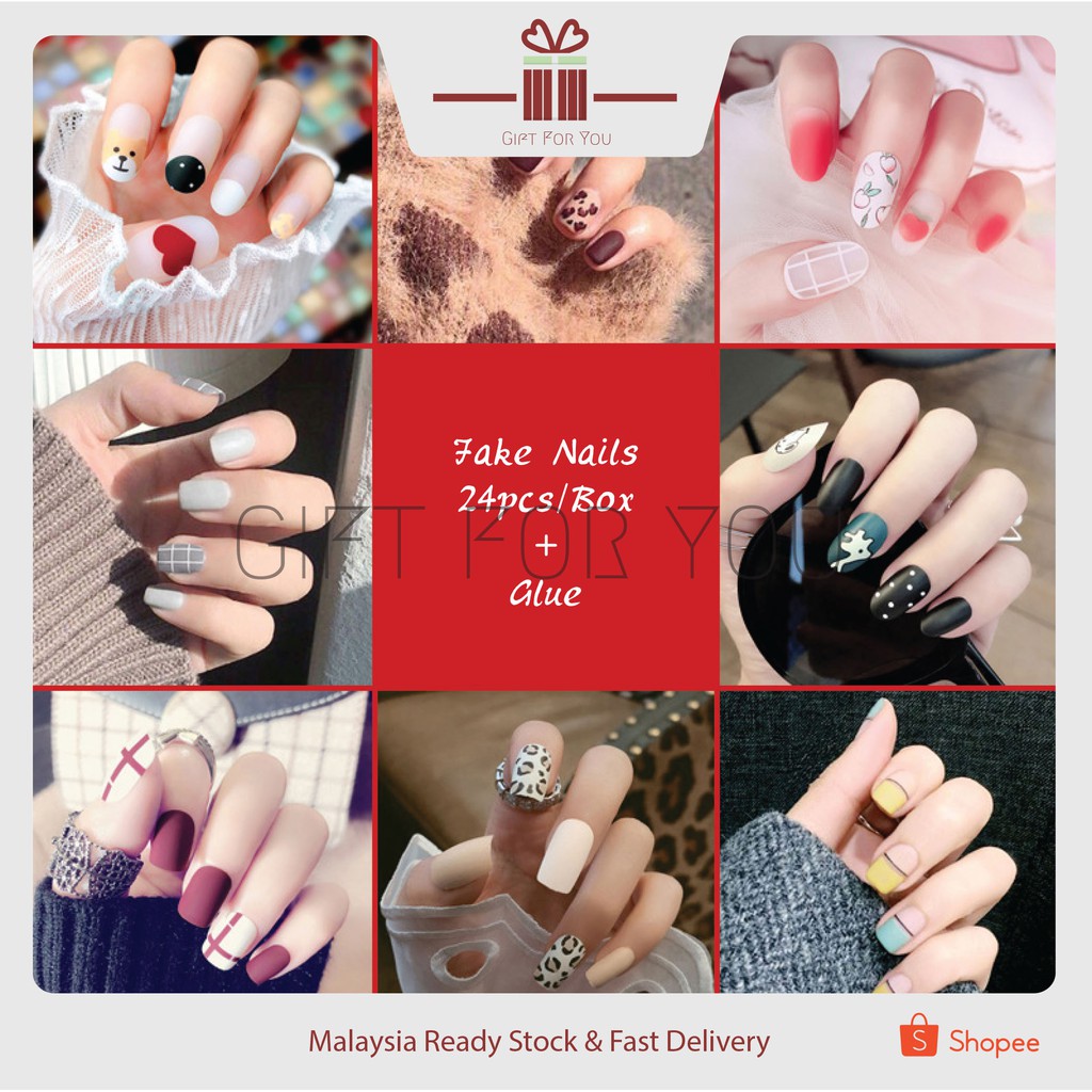 🔥Ready Stock🔥 Promotion DIY Fake Nails Art Nail Kuku Palsu | Shopee ...