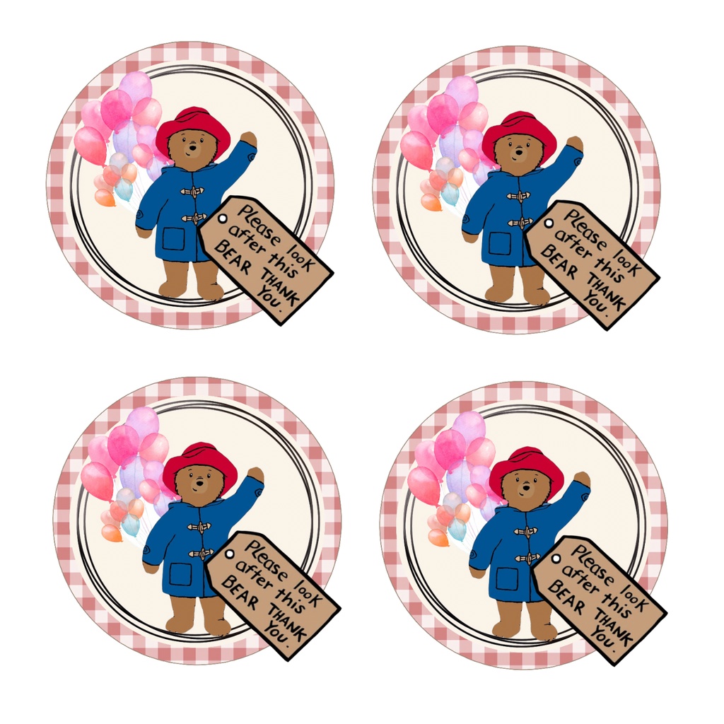 Paddington Bear Theme Goodiebag, Water Bottle Label and Stickers For ...