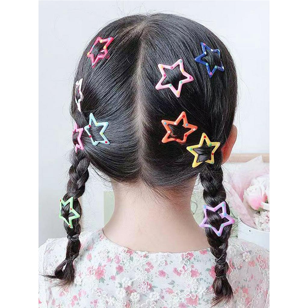 Children Hair Clips Cute Five-pointed Star Clips Girls Headwear ...
